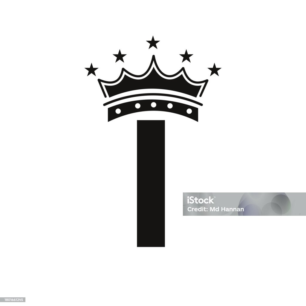 Logo De La Couronne Sur La Lettre I Avec Licône De Létoile Modèle