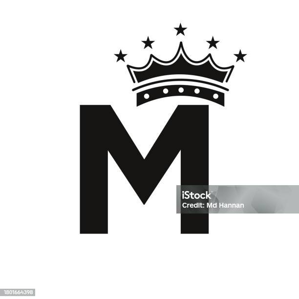 Logo De La Couronne Sur La Lettre M Avec Licône De Létoile Modèle