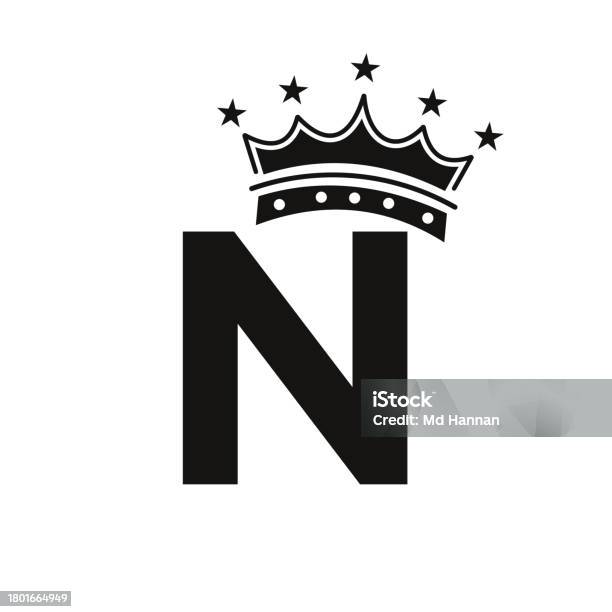 Logo De La Couronne Sur La Lettre N Avec Licône De Létoile Modèle