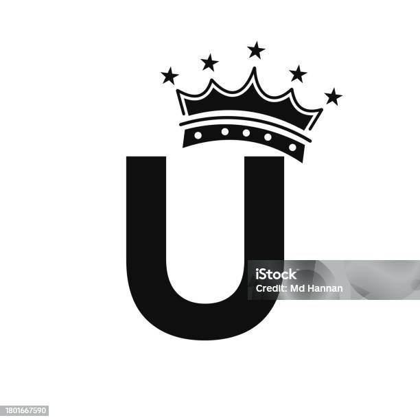 Logo De La Couronne Sur La Lettre U Avec Licône De Létoile Modèle