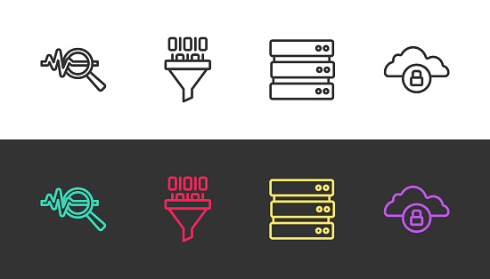 Set Line Search Data Analysis Binary Code Server And Cloud Computing