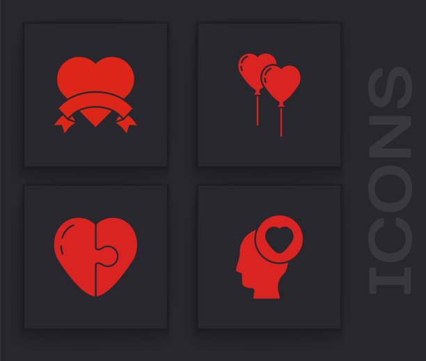 80 Two Hearts Joined Together Silhouette Stock Illustrations Royalty