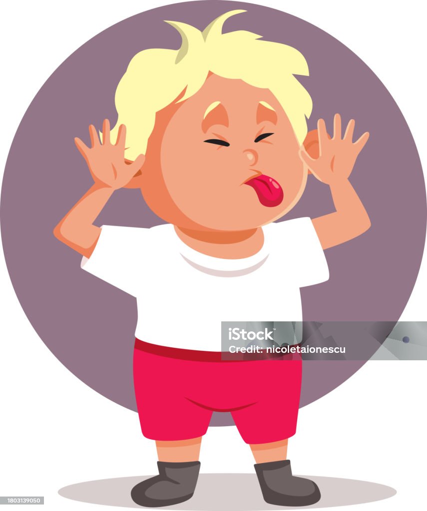 Coquine Rude Toddler Faisant Des Visages Vecteur Personnage De Dessin ... Coquine Rude Toddler Faisant Des Visages Vecteur Personnage De Dessin ...