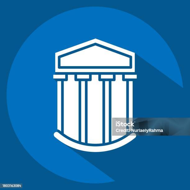 Museum Ikon Terkait Dengan Simbol Bangunan Ikon Gaya Bayangan Panjang