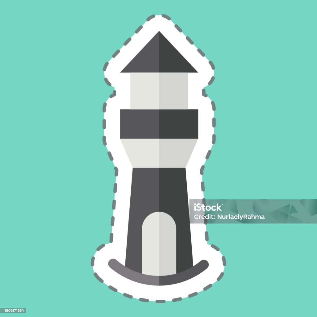 Garis Stiker Memotong Mercusuar Terkait Dengan Stiker Garis Potong