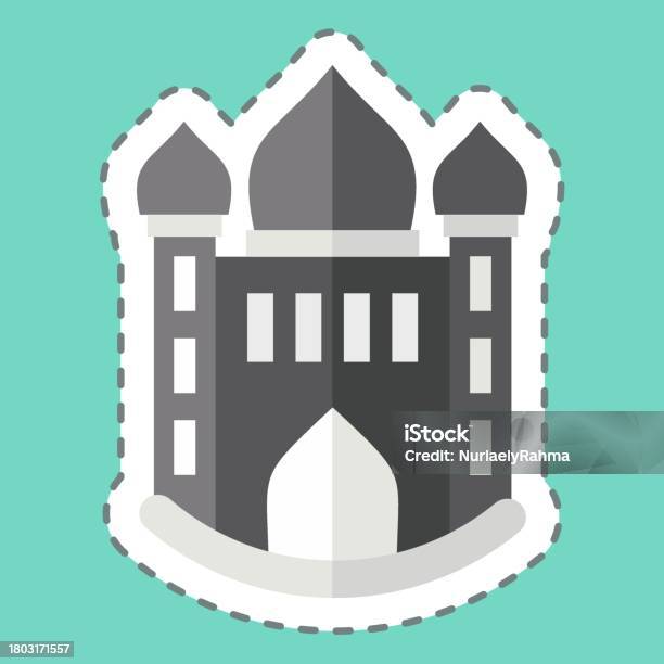 Garis Stiker Memotong Masjid Terkait Dengan Stiker Garis Potong Simbol