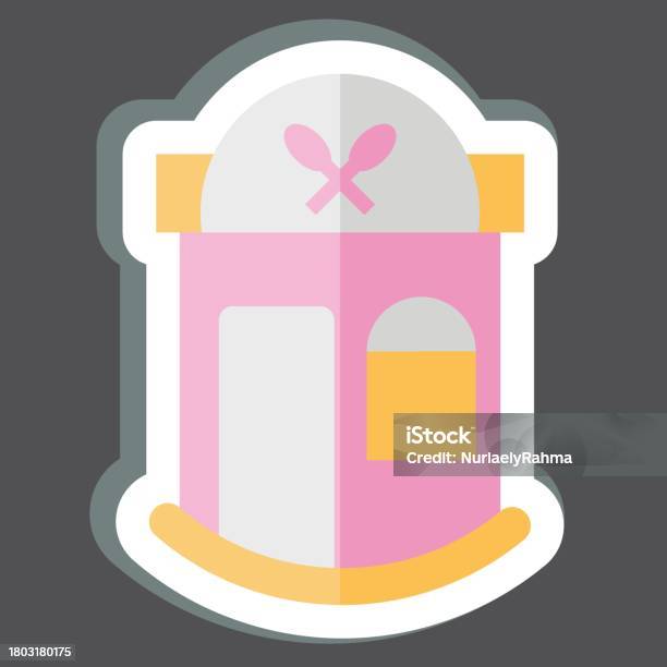 Restoran Stiker Terkait Dengan Simbol Bangunan Stiker Desain Sederhana