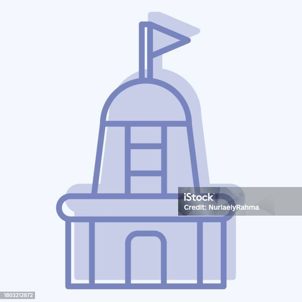 Candi Ikon Terkait Dengan Simbol India Gaya Dua Nada Desain Sederhana