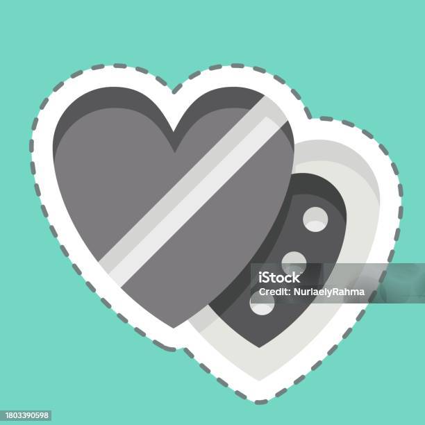 Garis Stiker Memotong Cokelat Terkait Dengan Simbol Hari Valentine