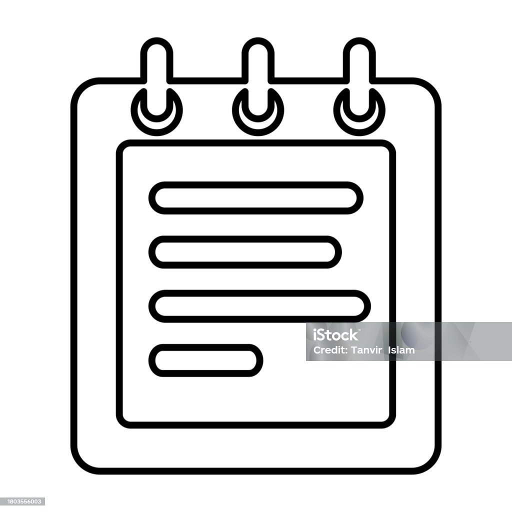 Notebook Icon In Outline Style Stock Illustration Download Image Now