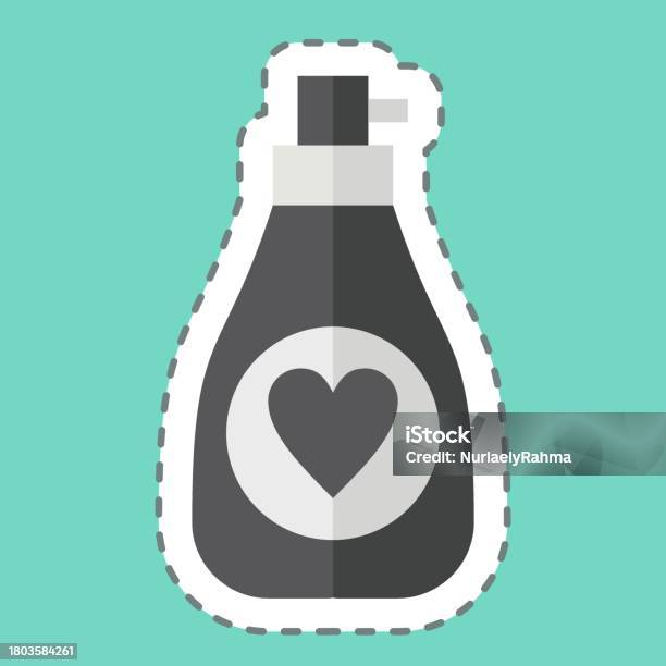 Garis Stiker Memotong Parfum Terkait Dengan Simbol Perancis Desain