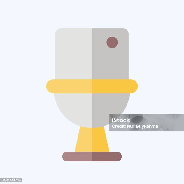 Ikon Toilet Terkait Dengan Simbol Pembersihan Gaya Datar Desain
