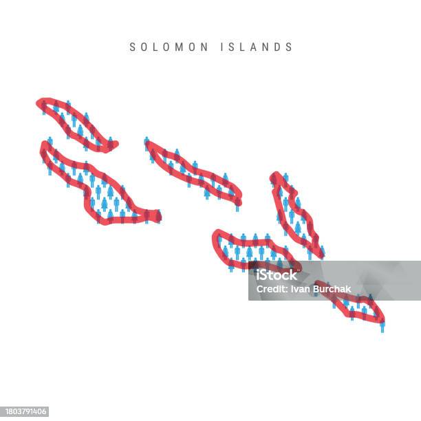 Carte De La Population Des Îles Salomon Stickfigures Carte Des Gens De