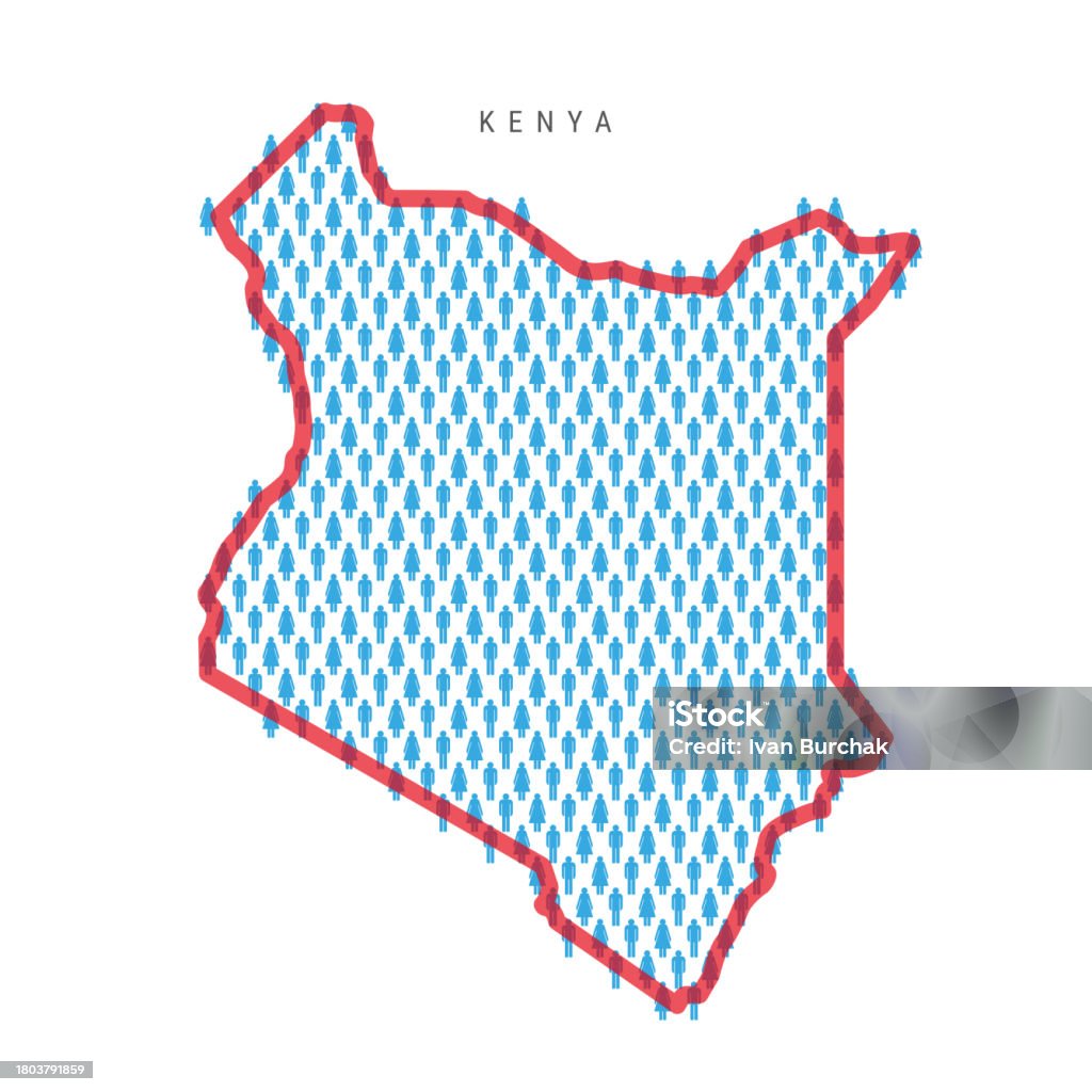 Carte De La Population Du Kenya Stickfigures Carte Du Peuple Kenyan