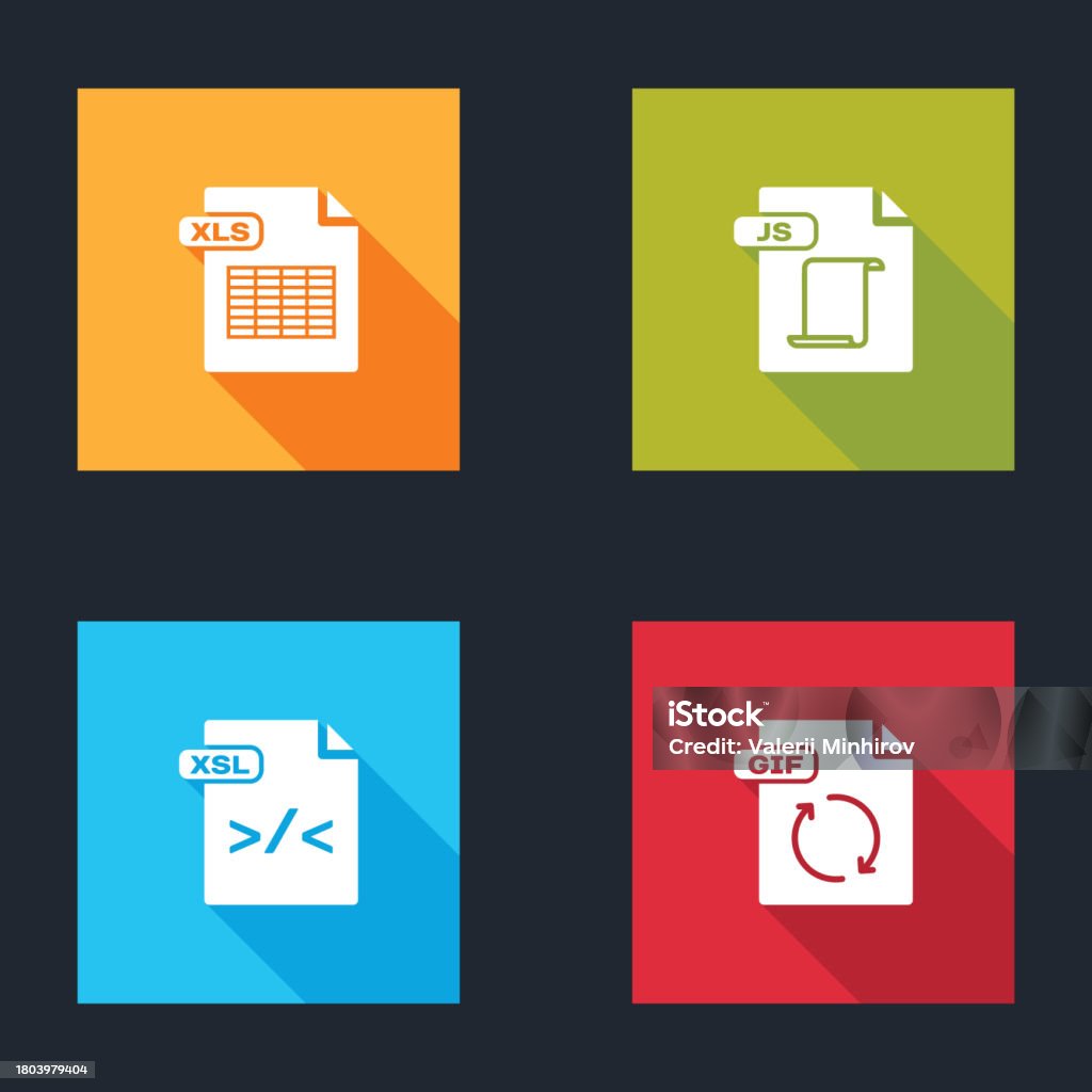 Set Xls File Document Js Xsl And Icon Vector Stock Illustration Download Image Now Istock