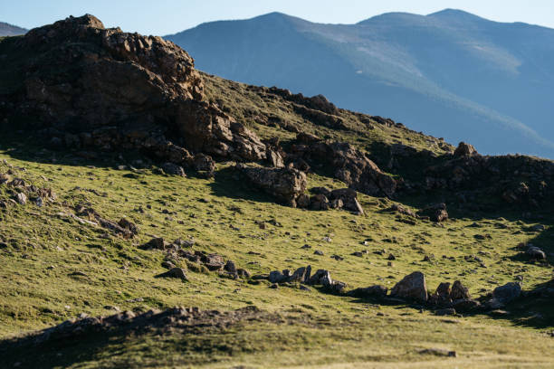 Free Stock Photo of Grassy Field With Rocks and Mountain | Download ...