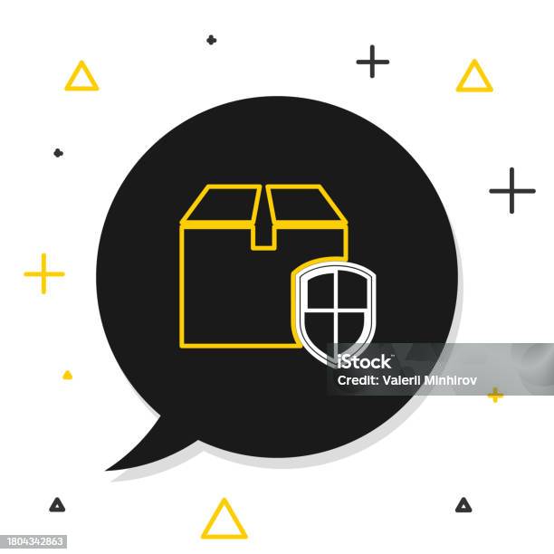 Symbole De Sécurité Du Pack De Livraison En Ligne Avec Icône De