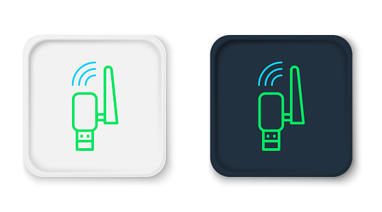 Icône De Ladaptateur Sans Fil Line Usb Isolée Sur Fond Blanc Concept De
