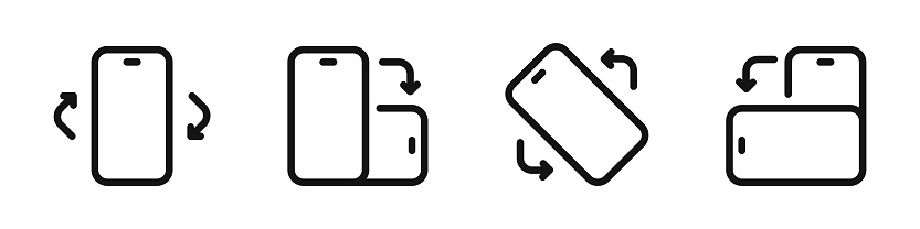 Phone Rotation Icons Mobile Phone Rotation Symbols Device Rotation