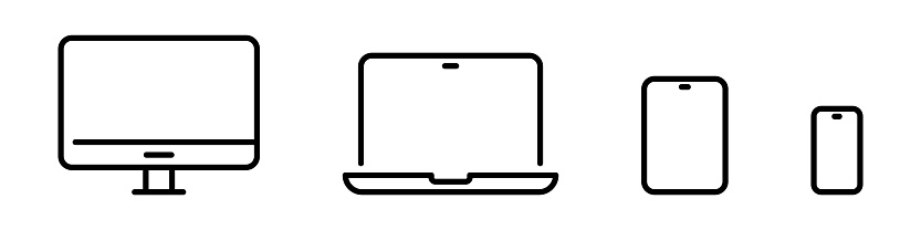 Jeu Dicônes De La Ligne De Lappareil Et De La Technologie Appareils