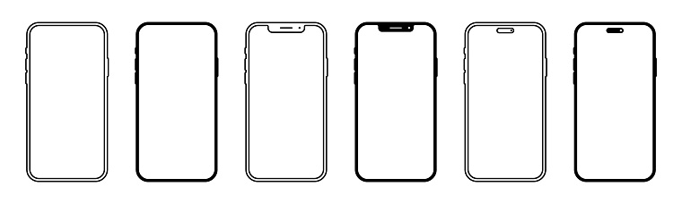 Set Vektor Mockup Smartphone Mockup Smartphone Dengan Layar Putih