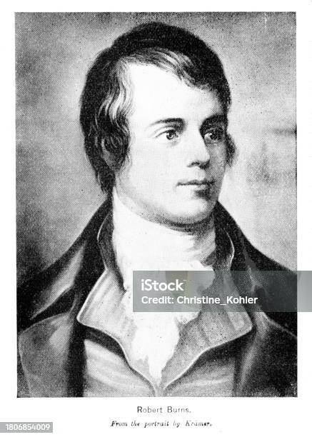 Robert Burns Portrait Scottish Poet And Lyricist 18th Century British