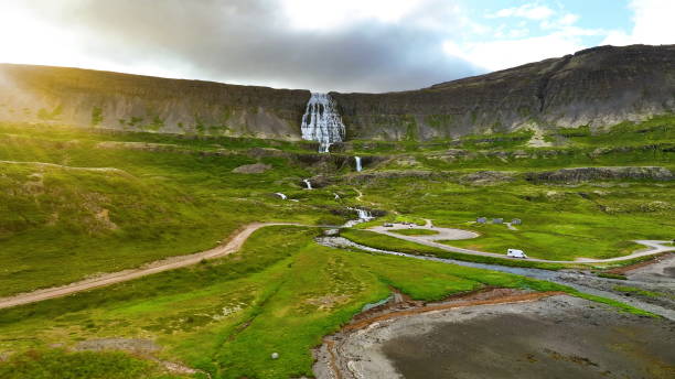 Free Stock Photo of Aerial View of Waterfall in Iceland | Download Free ...