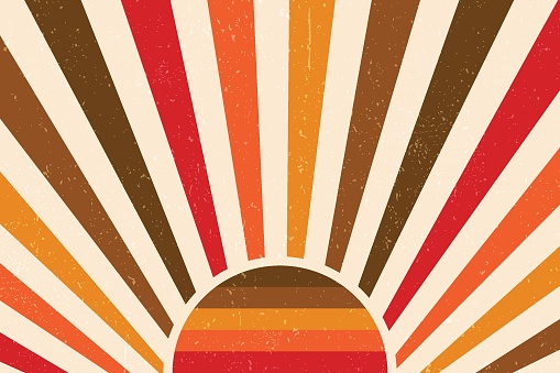 Vintage Sun Retro Banner Background Colourful Grunge Sunburst Vector