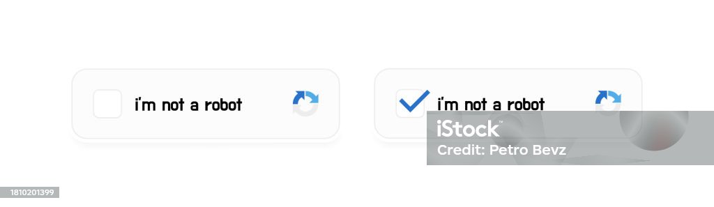 Captcha Verification Button With A Confirmation That You Are Not A