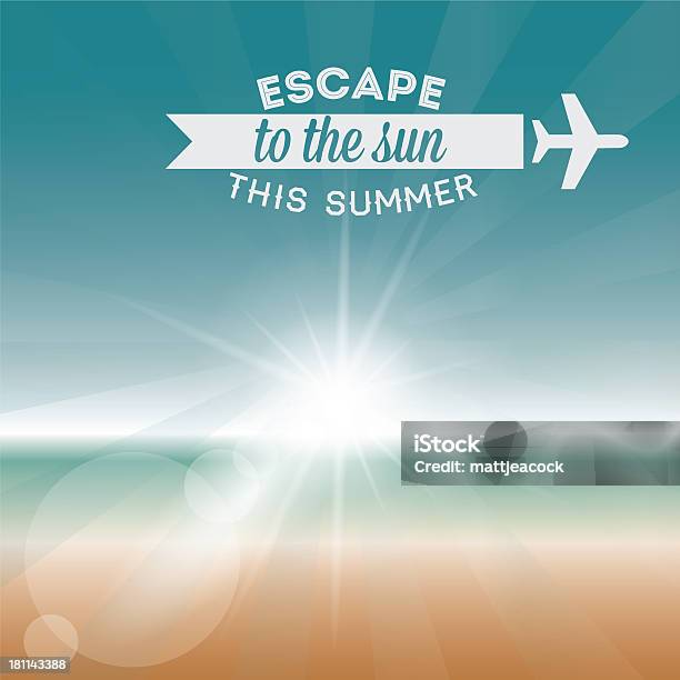 Sun Beam Summer Background With Text In Blue Sky向量圖形及更多單字詞圖片 單字詞 夏天