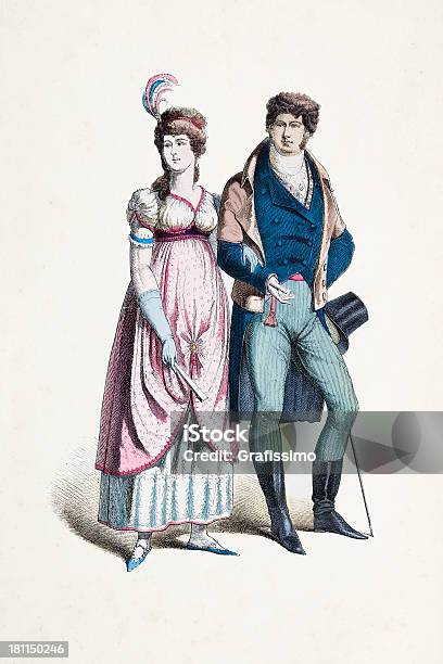 Pasangan Jerman Dalam Pakaian Tradisional Dari Tahun 1800 Ilustrasi ... Pasangan Jerman Dalam Pakaian Tradisional Dari Tahun 1800 Ilustrasi ...