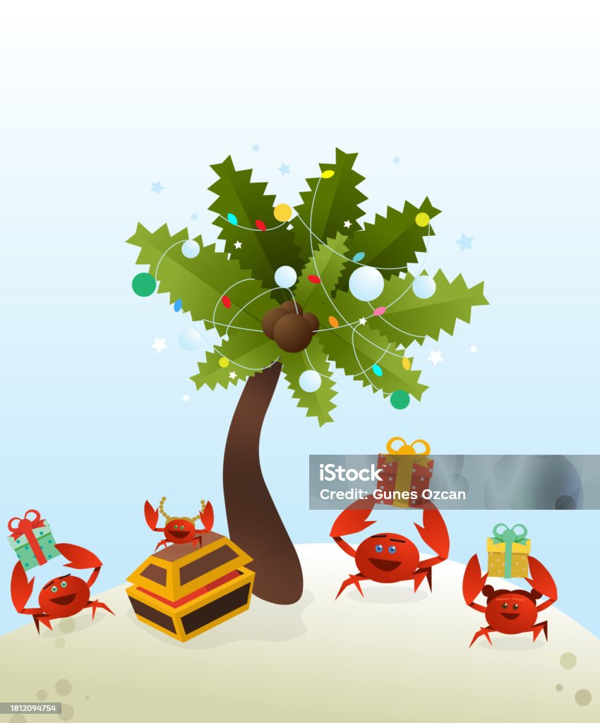 Ilustración de Cangrejos Celebrando La Navidad En El Hemisferio Sur ... Ilustración de Cangrejos Celebrando La Navidad En El Hemisferio Sur ...