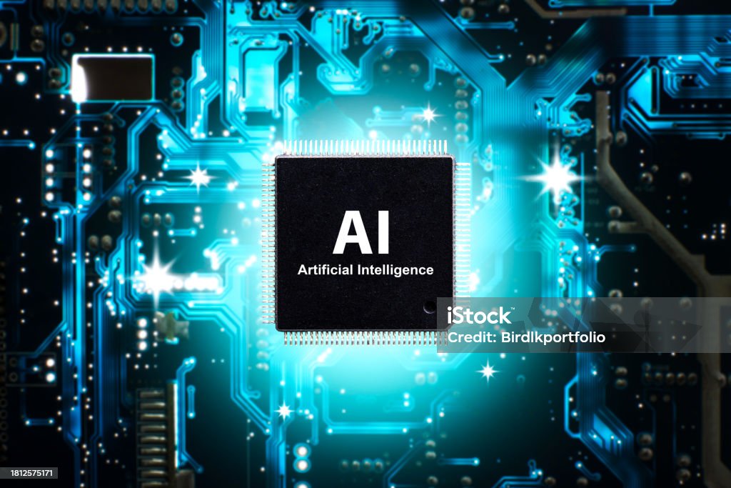 Artificial Intelligence Ai And Machine Learning Concept Black Microchip