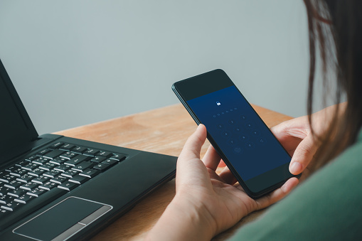 Phone Password Lock For Mobile Cyber Security Or Login Verification