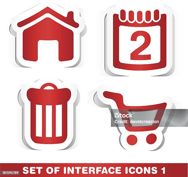 Set Of Interface Paper Icons 1向量圖形及更多下載圖片 下載 住宅建築 側影 Istock