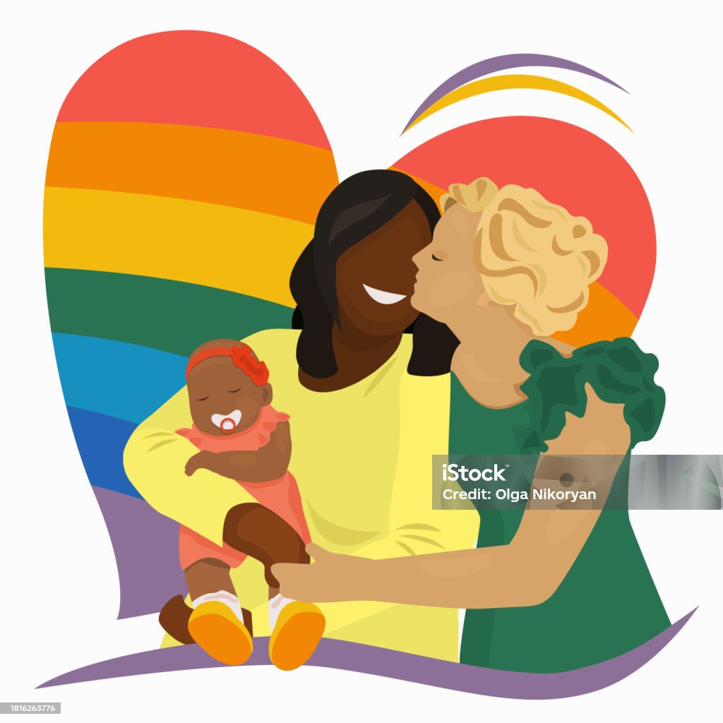 Happy Lgbt Couple Lesbian Stock Illustration Download Image Now