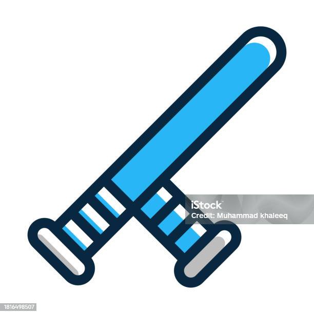 Baton Stick Vector Thick Line Filled Dark Colors Icons For Personal And