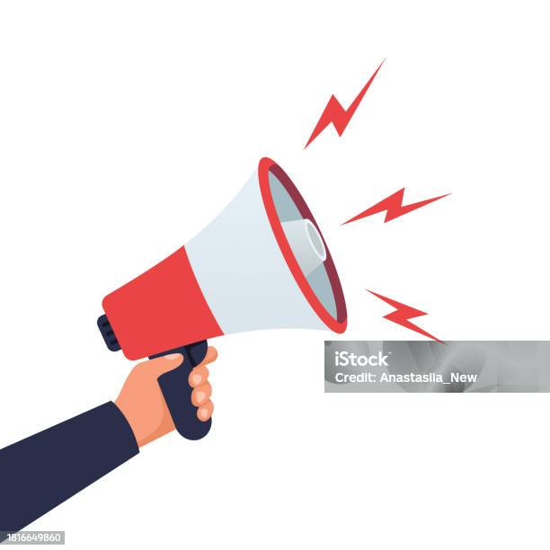 Attention Please Hand Hold Megaphone Speaker Loudspeaker Stock ... Attention Please Hand Hold Megaphone Speaker Loudspeaker Stock ...