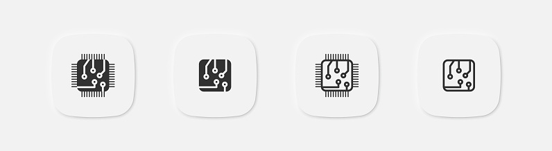 Icône De Puce Signe Cpu Symbole Du Processeur Icônes De Micropuces