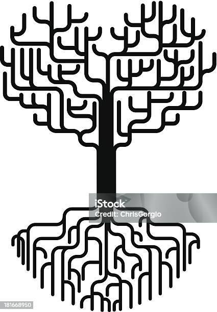 Abstract Heart Tree Silhouette向量圖形及更多側影圖片 側影 抽象 樹 Istock