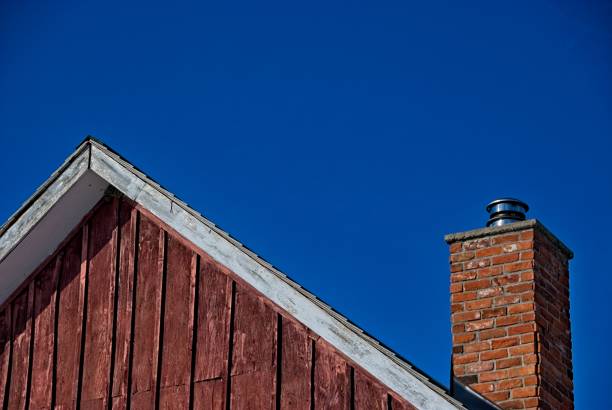 Free Stock Photo of Triangular roof of a pink house on blue sky ...