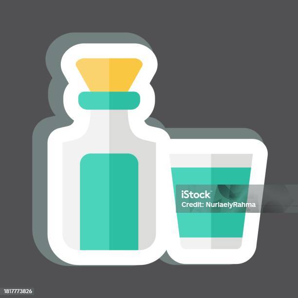 Botol Kaca Stiker Terkait Dengan Simbol Dekorasi Vintage Desain