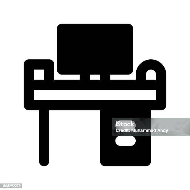 Vecteur Dicône Dimprimante Pictogramme Plat Illustration Noire Isolée