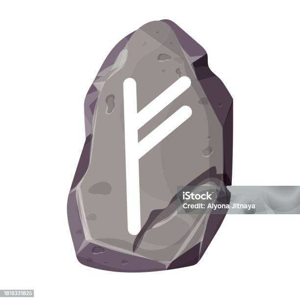 Batu Rune Fehu Norse Simbol Permainan Sihir Naskah Suci Dalam Gaya