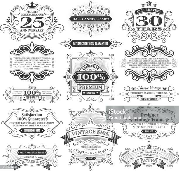 Vintage Labels Frames And Design Elements With Copy Space向量圖形及更多有邊框的圖片