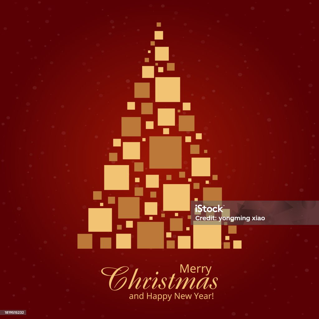 Vector Beautiful Merry Christmas Banner With Christmas Tree Silhouette