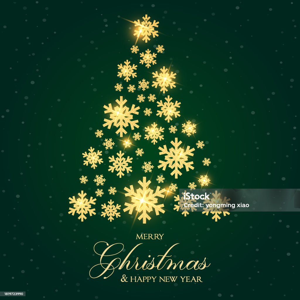 Vector Beautiful Merry Christmas Banner With Christmas Tree Silhouette