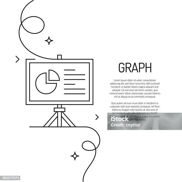 Dessin Au Trait Continu De Licône Du Graphique Illustration Vectorielle