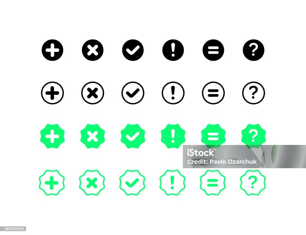 Ilustración De Iconos Matemáticos Diferentes Estilos Icono Para Más