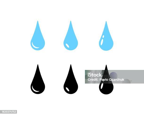 Icônes De Goutte Deau Différents Styles Icônes De Gouttes Deau Bleues